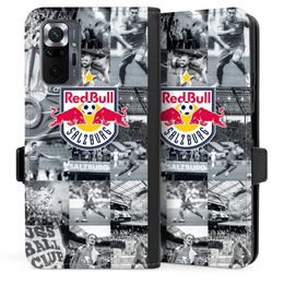DeinDesign Xiaomi Redmi Note 10 Pro Handy Klapph&uuml;lle Handyh&uuml;lle aus Kunst Leder schwarz Flip Case Salzburg Red Bull Fc Red Bull Salzburg Sideflip mit langer 