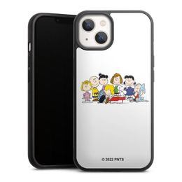 DeinDesign iPhone 13 Handy Gallery Case Handyh&uuml;lle 9H Geh&auml;rtetes Glas R&uuml;ckseite H&uuml;lle Peanuts Kindheit Merchandise Gallery Case
