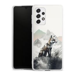 DeinDesign Galaxy A33 5G Handy Silikon H&uuml;lle Case transparent Handyh&uuml;lle Nature Mountain Fox Silikon Case