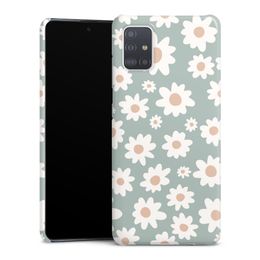 DeinDesign Galaxy A51 Handy Premium Case Smartphone Handyh&uuml;lle Schutzh&uuml;lle gl&auml;nzend Daisy Muster Flowers Premium Case