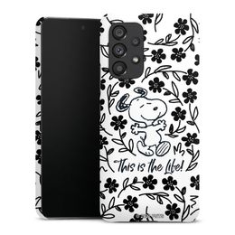 DeinDesign Galaxy A53 5G Handy Premium Case Smartphone Handyh&uuml;lle Schutzh&uuml;lle matt Flowers Peanuts Snoopy Premium Case
