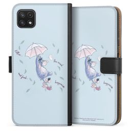DeinDesign Galaxy A22 5G Handy Klapph&uuml;lle Handyh&uuml;lle aus Kunst Leder schwarz Flip Case Official Licensed Product Winnie The Pooh Eeyore Disney Sideflip mit 