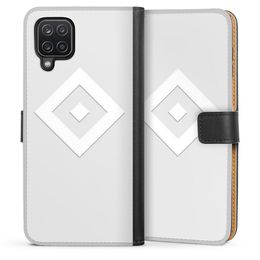 DeinDesign Galaxy A12 Handy Klapph&uuml;lle Handyh&uuml;lle aus Kunst Leder schwarz Flip Case Coat Of Arms Hamburger Sv Hsv Sideflip mit langer Lasche