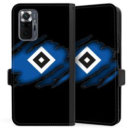 DeinDesign Xiaomi Redmi Note 10 Pro Handy Klapph&uuml;lle Handyh&uuml;lle aus Kunst Leder schwarz Flip Case Official Licensed Product Hsv Hamburger Sv Sideflip mit langer 