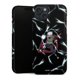DeinDesign iPhone 15 Plus Handy Premium Case Smartphone Handyh&uuml;lle Schutzh&uuml;lle gl&auml;nzend Naruto Shippuden Official Licensed Product Kakashi Premium Case