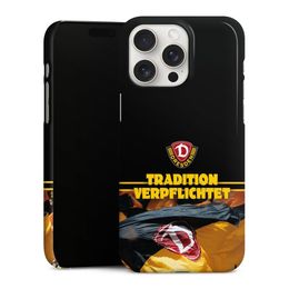 DeinDesign iPhone 15 Pro Max Handy Premium Case Smartphone Handyh&uuml;lle Schutzh&uuml;lle gl&auml;nzend Sgd Sg Dynamo Dresden Merchandise Premium Case