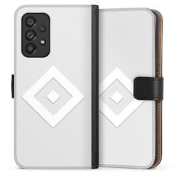 DeinDesign Galaxy A53 5G Handy Klapph&uuml;lle Handyh&uuml;lle aus Kunst Leder schwarz Flip Case Coat Of Arms Hamburger Sv Hsv Sideflip mit langer Lasche