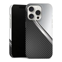 DeinDesign iPhone 15 Pro Handy Premium Case Smartphone Handyh&uuml;lle Schutzh&uuml;lle matt Steel Metall Carbon Premium Case