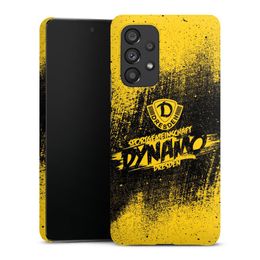DeinDesign Galaxy A53 5G Handy Premium Case Smartphone Handyh&uuml;lle Schutzh&uuml;lle gl&auml;nzend Official Licensed Product Sg Dynamo Dresden Logo Premium Case