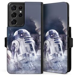 DeinDesign Galaxy S21 Ultra 5G Handy Klapph&uuml;lle Handyh&uuml;lle aus Kunst Leder schwarz Flip Case Robot Merchandise Star Wars Sideflip mit Lasche