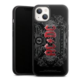 DeinDesign iPhone 13 Handy Gallery Case Handyh&uuml;lle 9H Geh&auml;rtetes Glas R&uuml;ckseite H&uuml;lle Merchandise Black Ice Acdc Gallery Case