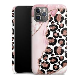 DeinDesign iPhone 12 Pro Handy Premium Case Smartphone Handyh&uuml;lle Schutzh&uuml;lle gl&auml;nzend Leopard Glitzer Marble Premium Case