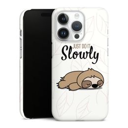 DeinDesign iPhone 14 Pro Handy Premium Case Smartphone Handyh&uuml;lle Schutzh&uuml;lle matt Animals Sloth Lazy Sunday Premium Case
