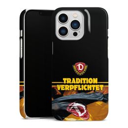 DeinDesign iPhone 13 Pro Handy Premium Case Smartphone Handyh&uuml;lle Schutzh&uuml;lle gl&auml;nzend Sgd Sg Dynamo Dresden Merchandise Premium Case