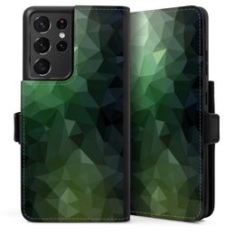 DeinDesign Galaxy S21 Ultra 5G Handy Klapph&uuml;lle Handyh&uuml;lle aus Kunst Leder schwarz Flip Case Tarnmuster Geometric Mosaic Sideflip mit Lasche
