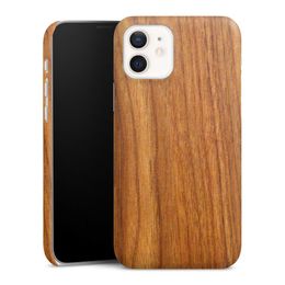 DeinDesign iPhone 12 Handy Premium Case Smartphone Handyh&uuml;lle Schutzh&uuml;lle matt Larch Wood Wooden Look Premium Case