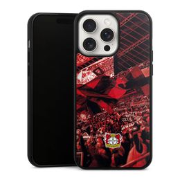 DeinDesign iPhone 15 Pro Max Handy Gallery Case Handyh&uuml;lle 9H Geh&auml;rtetes Glas R&uuml;ckseite H&uuml;lle Merchandise Official Licensed Product Bayer 04 Leverkusen Gallery 