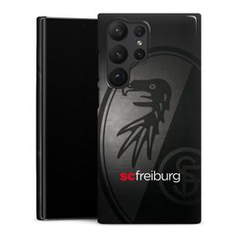 DeinDesign Galaxy S23 Ultra Handy Premium Case Smartphone Handyh&uuml;lle Schutzh&uuml;lle gl&auml;nzend Official Licensed Product Sc Freiburg Metallic Look Premium Case