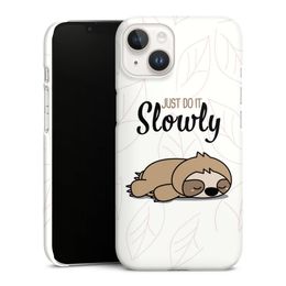 DeinDesign iPhone 14 Handy Premium Case Smartphone Handyh&uuml;lle Schutzh&uuml;lle matt Animals Sloth Lazy Sunday Premium Case