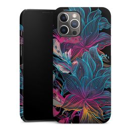 DeinDesign iPhone 12 Pro Max Handy Premium Case Smartphone Handyh&uuml;lle Schutzh&uuml;lle matt Colourful Flowers Neon Premium Case