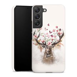 DeinDesign Galaxy S22 Handy Premium Case Smartphone Handyh&uuml;lle Schutzh&uuml;lle matt Deer Flowers Animals Premium Case