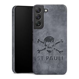 DeinDesign Galaxy S22 Handy Premium Case Smartphone Handyh&uuml;lle Schutzh&uuml;lle gl&auml;nzend Logo Fc St. Pauli Concrete Premium Case