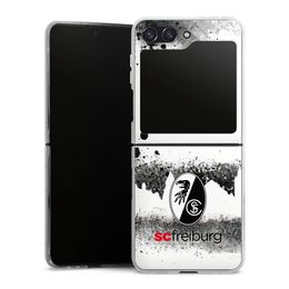 DeinDesign Galaxy Z Flip 5 Handy Hard Case Schutzh&uuml;lle transparent Smartphone Handy H&uuml;lle Logo Sc Freiburg Skyline Hard Case