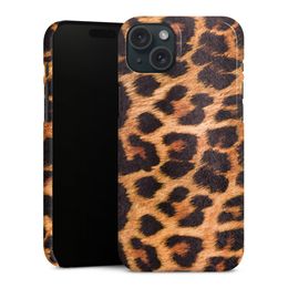 DeinDesign iPhone 15 Plus Handy Premium Case Smartphone Handyh&uuml;lle Schutzh&uuml;lle gl&auml;nzend Animal Print Leopard Fur Premium Case