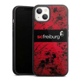 DeinDesign iPhone 13 Handy Gallery Case Handyh&uuml;lle 9H Geh&auml;rtetes Glas R&uuml;ckseite H&uuml;lle Official Licensed Product Sc Freiburg Logo Gallery Case