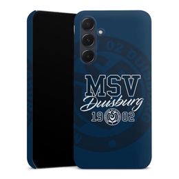 DeinDesign Galaxy A55 5G Handy Premium Case Smartphone Handyh&uuml;lle Schutzh&uuml;lle matt Soccer Merchandise Msv Duisburg Premium Case