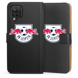 DeinDesign Galaxy A12 Handy Klapph&uuml;lle Handyh&uuml;lle aus Kunst Leder schwarz Flip Case Official Licensed Product Transparent Rb Leipzig Sideflip mit langer Lasche