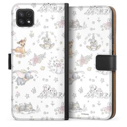 DeinDesign Galaxy A22 5G Handy Klapph&uuml;lle Handyh&uuml;lle aus Kunst Leder schwarz Flip Case Bambi Disney Dumbo Sideflip mit langer Lasche