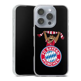 DeinDesign iPhone 16 Pro Handy Silikon H&uuml;lle Case transparent Handyh&uuml;lle Bernie Official Licensed Product Fc Bayern M&uuml;nchen Silikon Case
