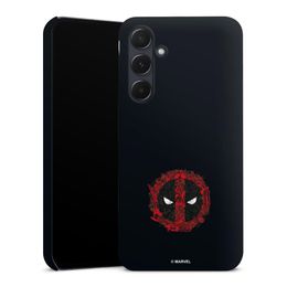 DeinDesign Galaxy A55 5G Handy Premium Case Smartphone Handyh&uuml;lle Schutzh&uuml;lle matt Logo Marvel Deadpool Premium Case