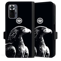 DeinDesign Xiaomi Redmi Note 10 Pro Handy Klapph&uuml;lle Handyh&uuml;lle aus Kunst Leder schwarz Flip Case Attila Official Licensed Product Eintracht Frankfurt Sideflip 