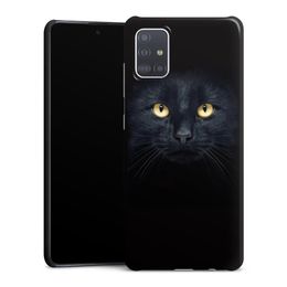 DeinDesign Galaxy A51 Handy Premium Case Smartphone Handyh&uuml;lle Schutzh&uuml;lle gl&auml;nzend Eye Cat Black Premium Case