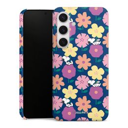 DeinDesign Galaxy S24 Handy Premium Case Smartphone Handyh&uuml;lle Schutzh&uuml;lle matt Muster Snoopy Flowers Premium Case