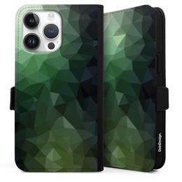 DeinDesign iPhone 14 Pro Max Handy Klapph&uuml;lle Handyh&uuml;lle aus Kunst Leder schwarz Flip Case Tarnmuster Geometric Mosaic Sideflip mit Lasche