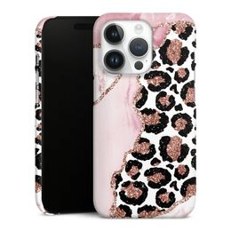 DeinDesign iPhone 14 Pro Handy Premium Case Smartphone Handyh&uuml;lle Schutzh&uuml;lle matt Leopard Glitzer Marble Premium Case