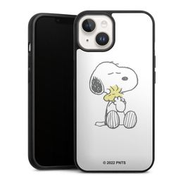 DeinDesign iPhone 14 Handy Gallery Case Handyh&uuml;lle 9H Geh&auml;rtetes Glas R&uuml;ckseite H&uuml;lle Snoopy Love Peanuts Gallery Case