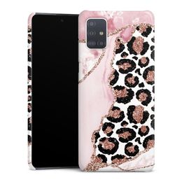 DeinDesign Galaxy A51 Handy Premium Case Smartphone Handyh&uuml;lle Schutzh&uuml;lle gl&auml;nzend Leopard Glitzer Marble Premium Case