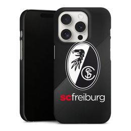 DeinDesign iPhone 15 Pro Handy Premium Case Smartphone Handyh&uuml;lle Schutzh&uuml;lle matt Sc Freiburg Lettering Logo Premium Case