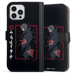 DeinDesign iPhone 13 Pro Max Handy Klapph&uuml;lle Handyh&uuml;lle aus Kunst Leder schwarz Flip Case Official Licensed Product Naruto Shippuden Itachi Uchiha Sideflip mit 