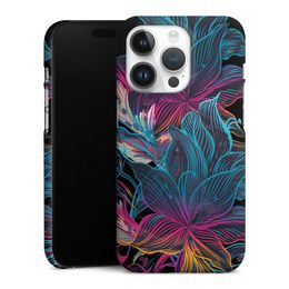 DeinDesign iPhone 14 Pro Handy Premium Case Smartphone Handyh&uuml;lle Schutzh&uuml;lle matt Colourful Flowers Neon Premium Case