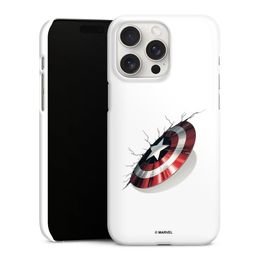 DeinDesign iPhone 15 Pro Max Handy Premium Case Smartphone Handyh&uuml;lle Schutzh&uuml;lle gl&auml;nzend Captain America Official Licensed Product Marvel Premium Case