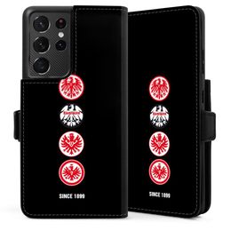 DeinDesign Galaxy S21 Ultra 5G Handy Klapph&uuml;lle Handyh&uuml;lle aus Kunst Leder schwarz Flip Case Eintracht Frankfurt Soccer Sge Sideflip mit Lasche