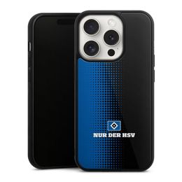 DeinDesign iPhone 15 Pro Handy Gallery Case Handyh&uuml;lle 9H Geh&auml;rtetes Glas R&uuml;ckseite H&uuml;lle Logo Official Licensed Product Hsv Gallery Case