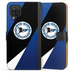 DeinDesign Galaxy A12 Handy Klapph&uuml;lle Handyh&uuml;lle aus Kunst Leder schwarz Flip Case Arminia Bielefeld Official Licensed Product Dsc Sideflip mit langer Lasche