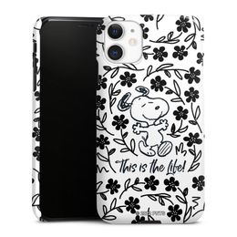 DeinDesign iPhone 11 Handy Premium Case Smartphone Handyh&uuml;lle Schutzh&uuml;lle gl&auml;nzend Flowers Peanuts Snoopy Premium Case