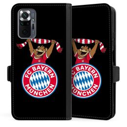 DeinDesign Xiaomi Redmi Note 10 Pro Handy Klapph&uuml;lle Handyh&uuml;lle aus Kunst Leder schwarz Flip Case Fc Bayern M&uuml;nchen Bernie Official Licensed Product Sideflip mit